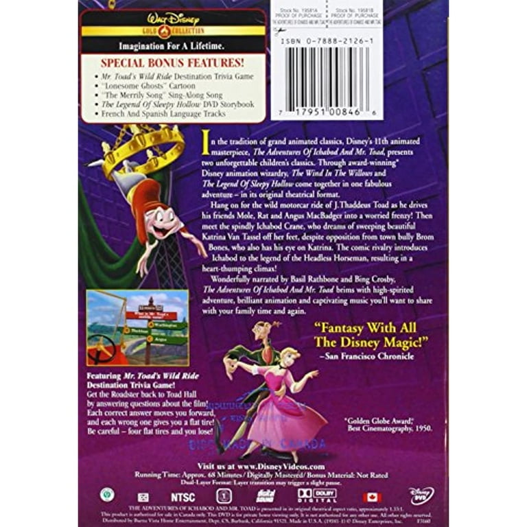 The Legend Of Sleepy Hollow Disney Dvd