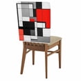 Black Red Geometric Chair Back Covers, Red White Abstract Art Modern ...