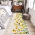 2'x6' Rug Runners for Hallways Kitchen, Yellow Spring Floral Non Slip ...