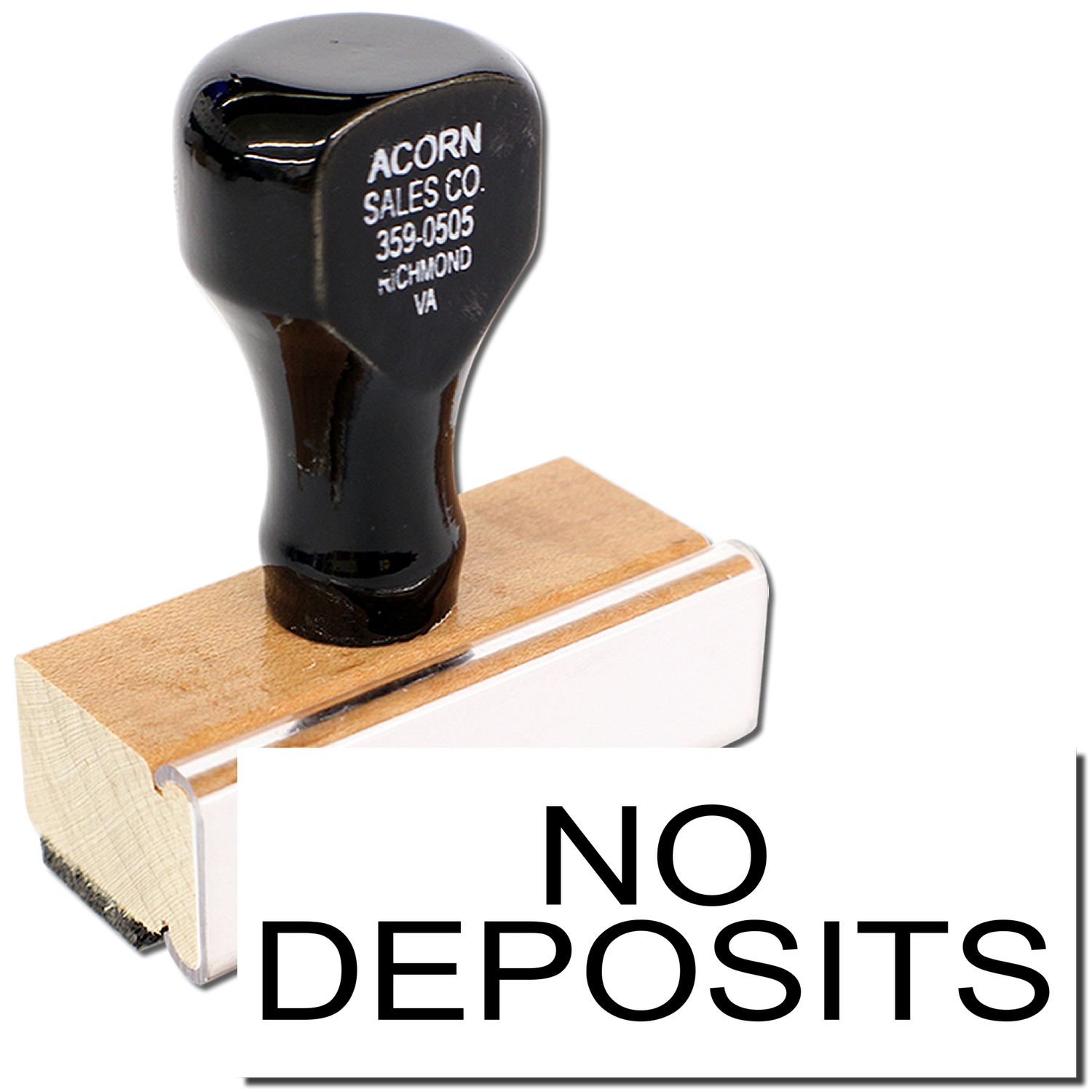 No Deposits Rubber Stamp, Wooden Handle Rubber Stamp, Laser Engraved ...