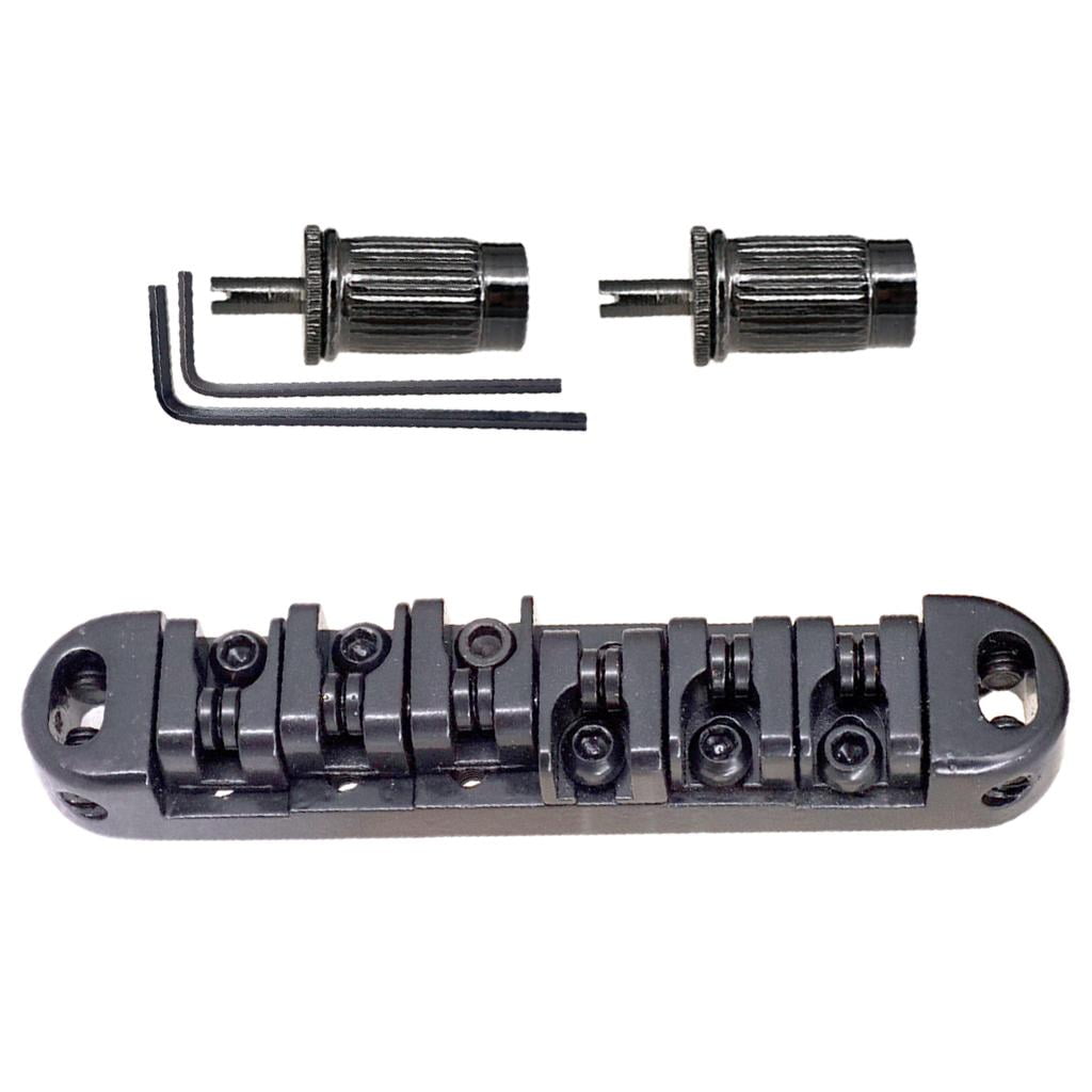 Black Locking Roller Bridge Saddle Taiiece w/ Screws Wrench Set for ...