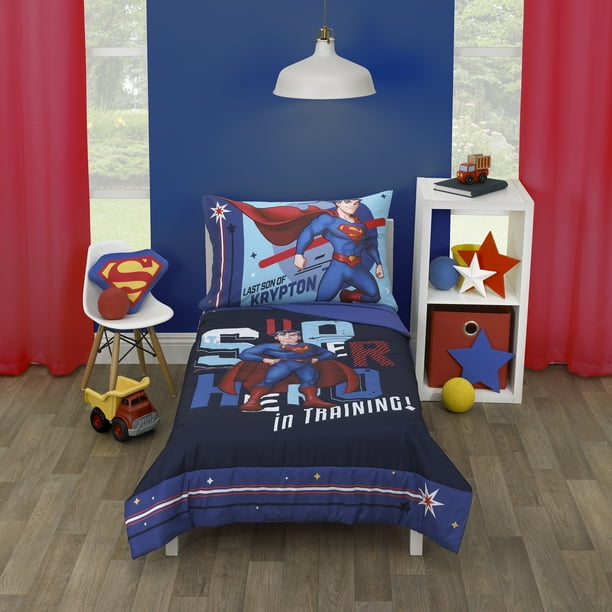 Warner Bros. Superman Super Hero in Training 4-Piece Toddler Bedding ...