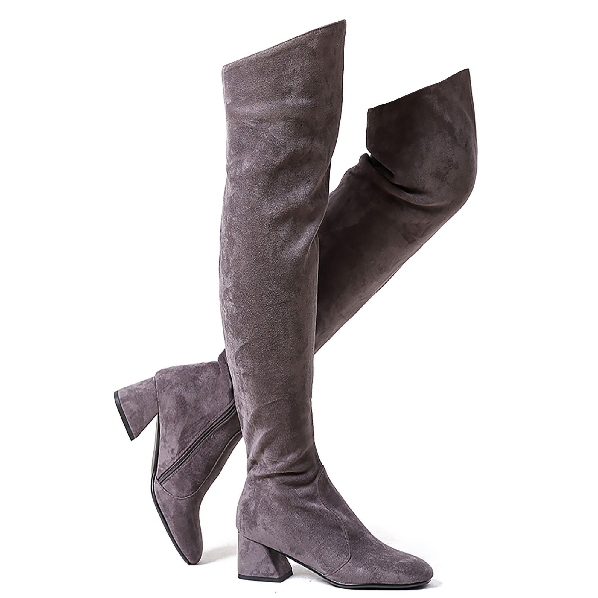 Shoe'N Tale Woman Suede Thigh High Over The Knee Boots - Walmart.com