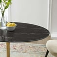 42” Oval Tulip Table, Faux Black Marble Top Dining Table, Gold Base ...
