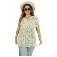 JuneFish Women's Plus Size Tunic Top, Short Sleeve, Flowy, Loose Style ...