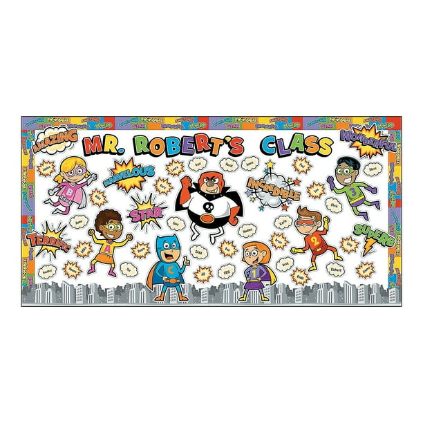 Super Hero Bulletin Board - Educational - 201 Pieces - Walmart.com