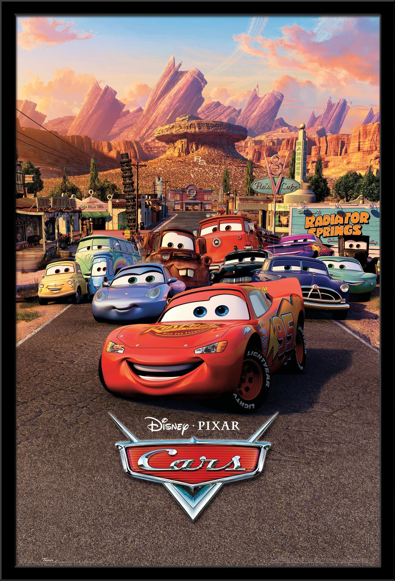 Disney Pixar Cars - One Sheet Wall Poster, 22.375" x 34", Framed ...