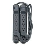 onn. Surge Protector with 6 AC Outlets, 2 Pack, 2.5ft Power Cord ...