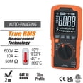 Slim Digital Multimeter, Reverse Contrast Display with Lead Alert, Auto ...