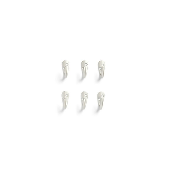 Mainstays Black Key Rail with Satin Nickel Hooks, 8.75 Inch Wall Mount ...