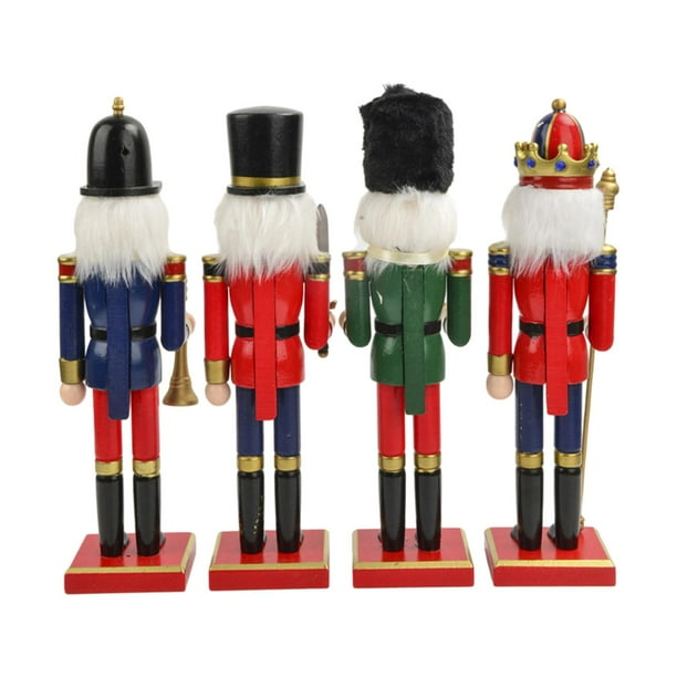 4 Pieces 30cm Wooden Nutcracker Ornaments Photo Props Classic Style ...
