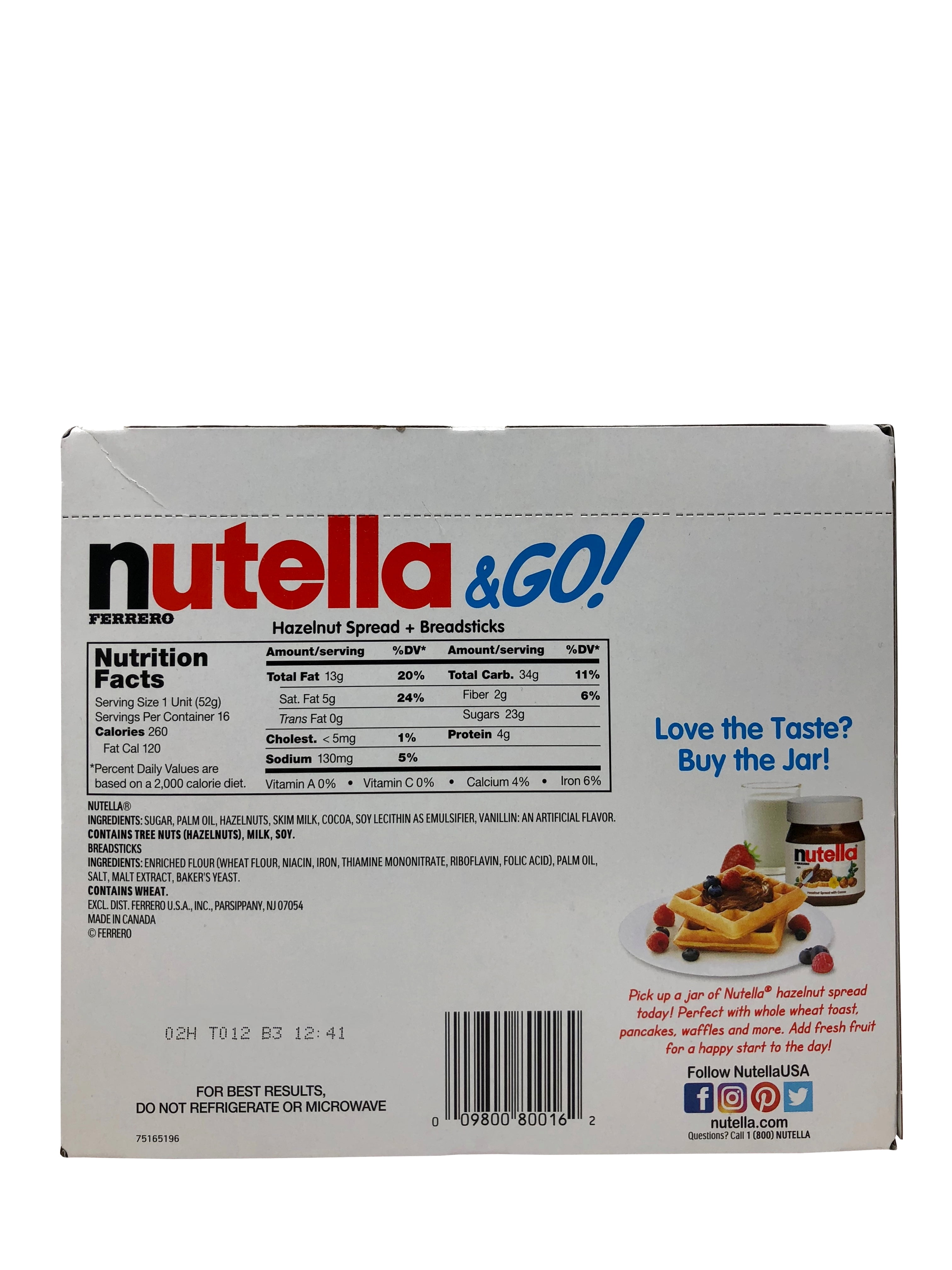 Nutella To Go Nutrition Facts