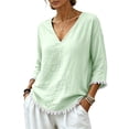 3/4 Length Sleeve Womens Tops Lightweight Summer Outfits Plus Size ...