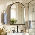 Brushed Black Arched Medicine Cabinet with Mirror, Wall Mount Surface ...