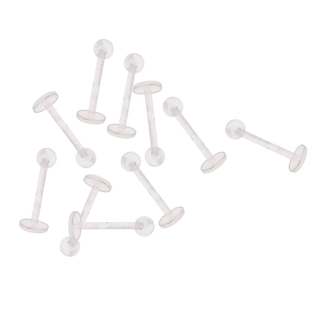Click here for Luzkey 10 Pcs 18g Clear Acrylic R Lip S Nose Studs... prices