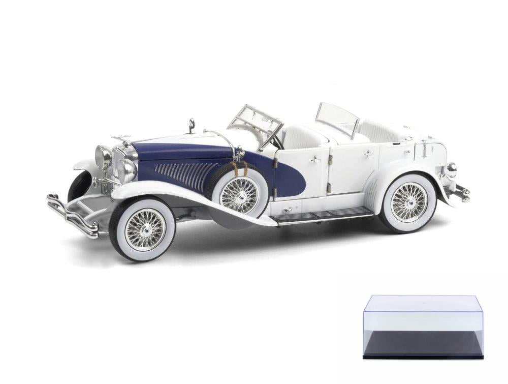 Diecast Car w/Display Case - 1934 Duesenberg II SJ Phaeton, White with ...
