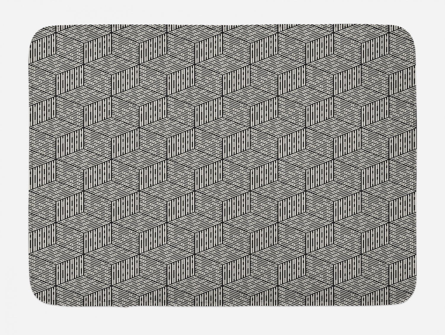 Geometric Bath Mat, Cubic Forms with Inner Abstract Stripes Modern ...