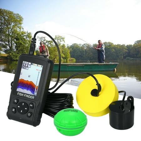 Portable 2.8Inch LCD Fish Finder 320FT Wired Sensor 118FT Wireless ...