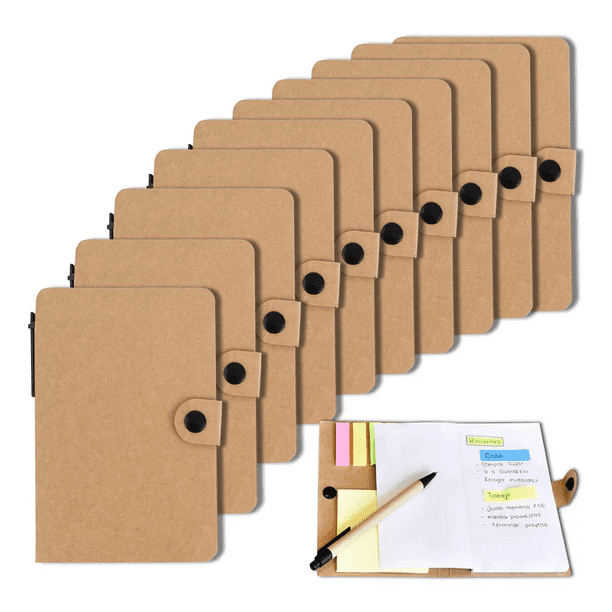 Libreta Ecológica Con Notas Adhesivas Post It Y Pluma, 10 Pz Color ...