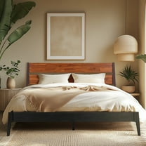 Acacia Callisto Solid Wood Bed Frame with Headboard, Signature ...