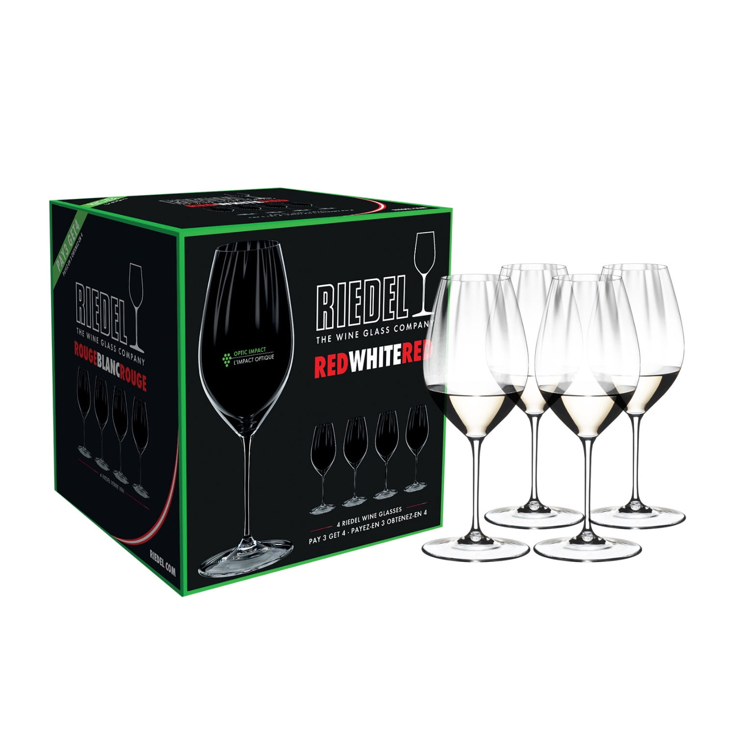 Riedel Performance Pay 3 Get 4 Value Set Red or White Wine Crystal ...