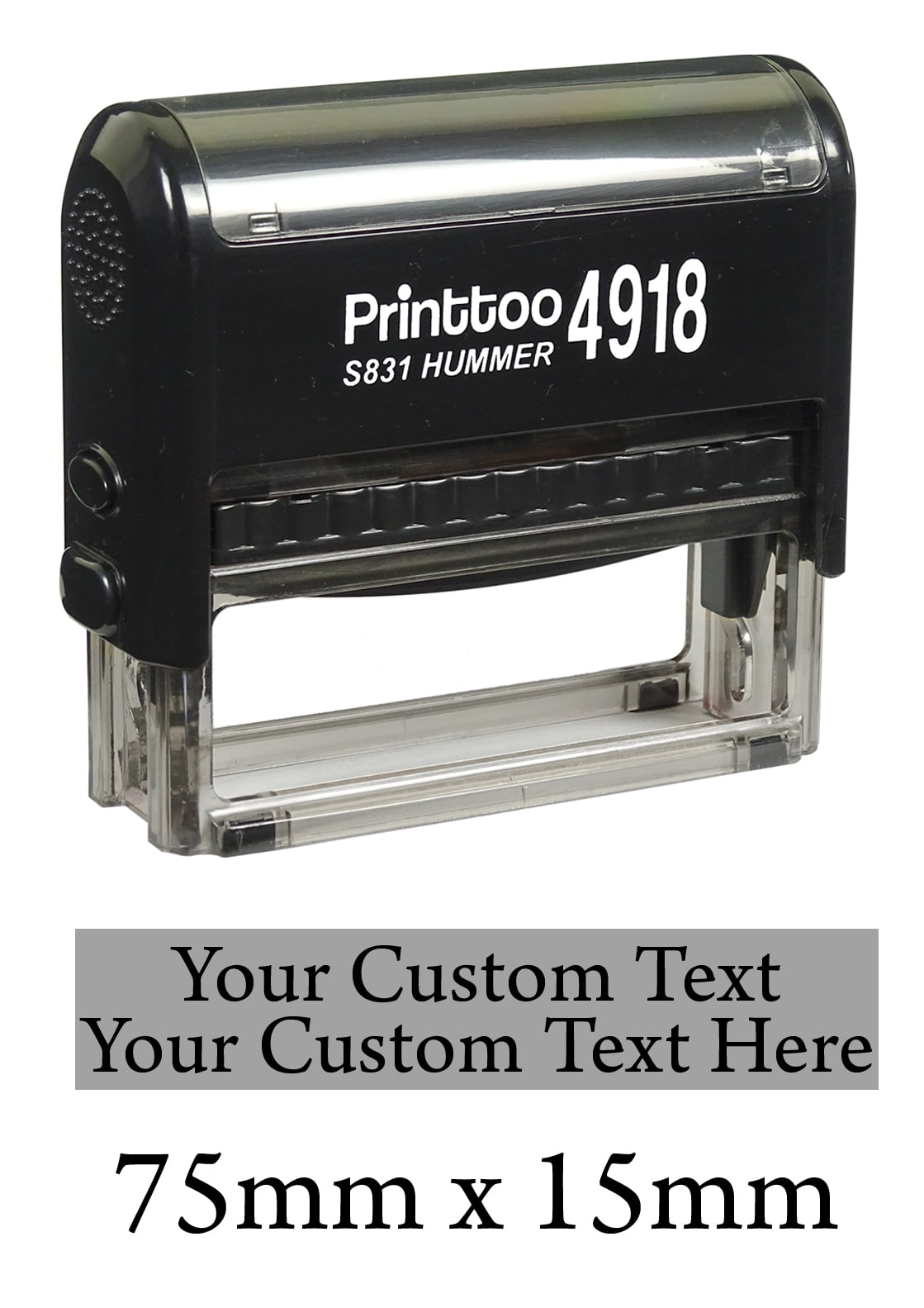 Printtoo Self Inking Upto 2 Lines Of Custom Text Rubber Stamp ...
