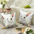 Dashan Easter Throw Pillow Covers 20x20 Set of 2,Floral Bunny Eggs ...