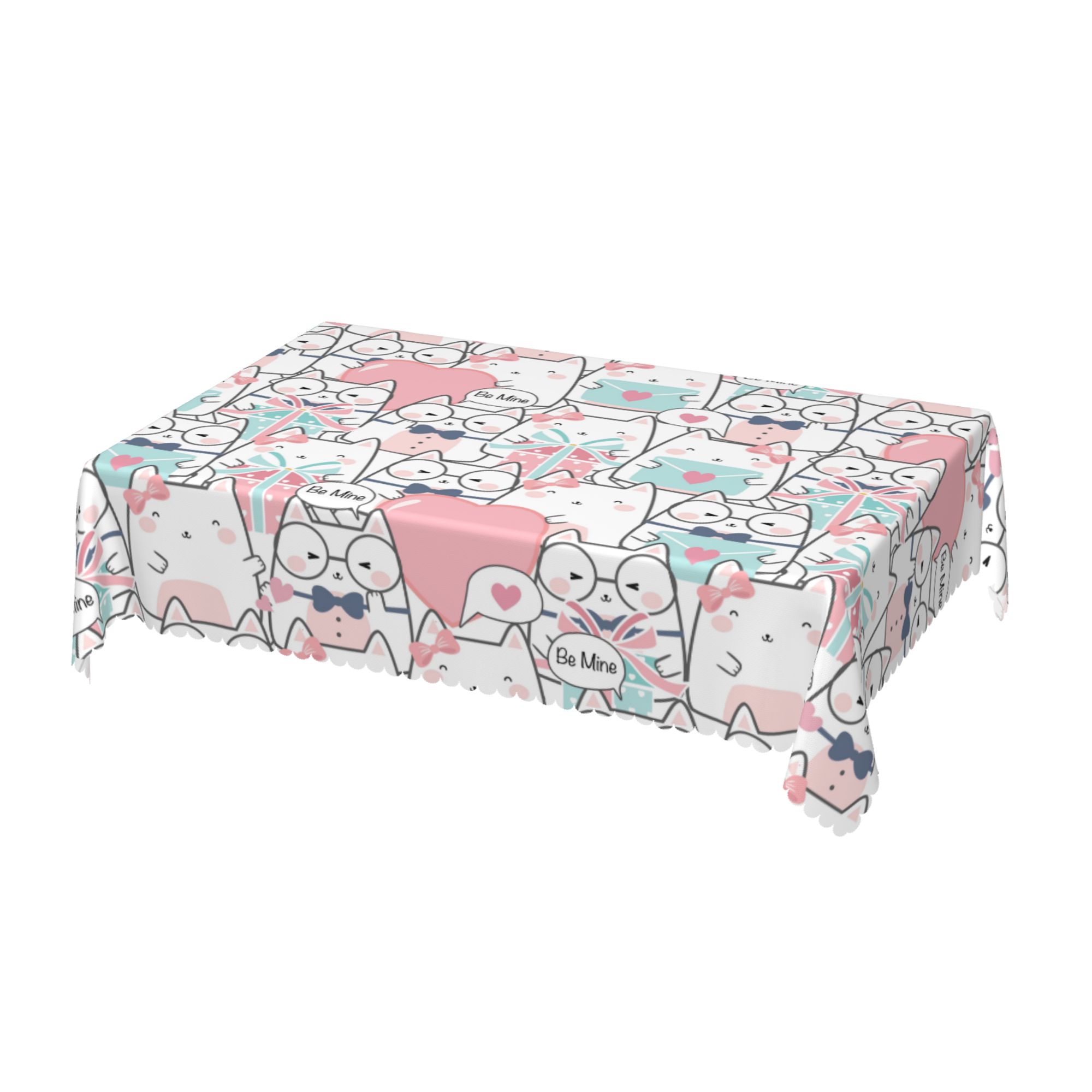 DouZhe Rectangular Tablecloth, Cute Pastel Cartoon Cats Table Cloth for ...
