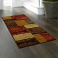 Mainstays Transitional Medallion Block Red Indoor Hallway Runner Rug, 1 ...