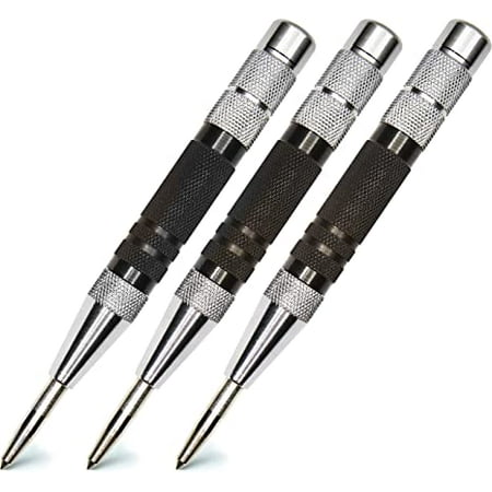 Super Strong 3 PC SET of 6 Inch Heavy Duty Automatic Center Punch, Perfect Automatic Center ...