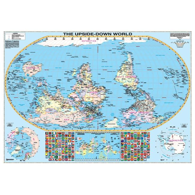 Univarsal 911200410001-58x42-LAM 58 x 42 in. World Upside Down Wall Map - Laminated - Walmart.com