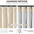 Pinch Pleated Linen Curtains for Living Room, 100% Blackout Thermal ...