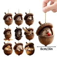 Agiufgs Acrylic Christmas Tree Decoration, Peel and Stick Acorn Animal ...