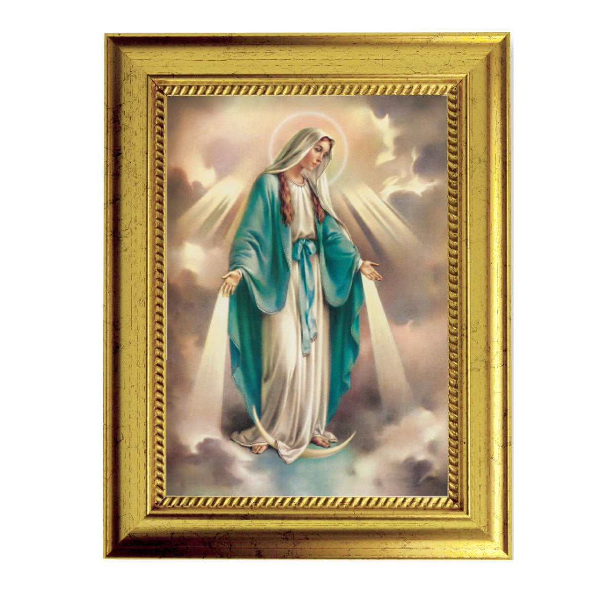 Our Lady of Grace Picture Framed Wall Art Decor Small, Antique Gold ...