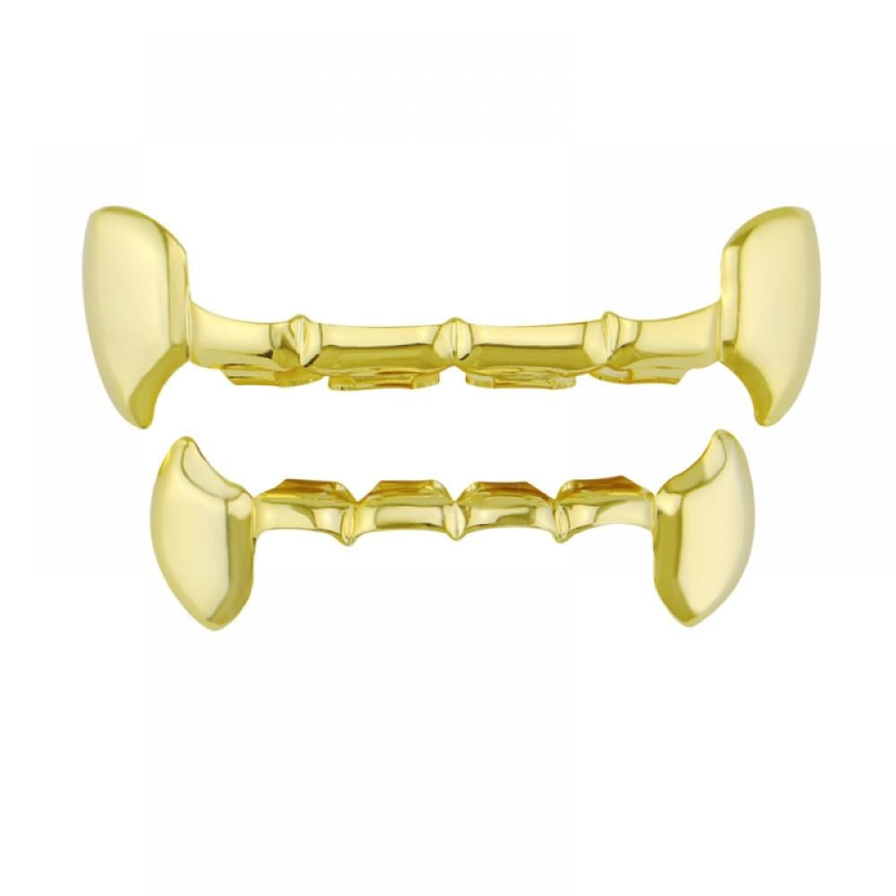 Gold Grills For Your Teeth 18k Gold Plated Hip Hop Fit Polished Teeth
