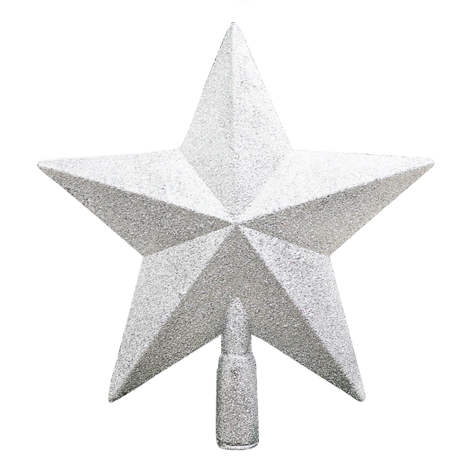 Pgeraug Silver Five Pointed Star Christmas Tree Top Ornament, Indoor ...