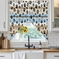Brown Blue Wood Grain Swag Curtain Valance for Window 2 Panels Dog Paw ...