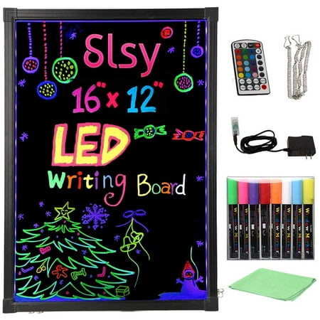 EAYY Illuminated LED Message Writing Board, 20"X28" Erasable Neon ...