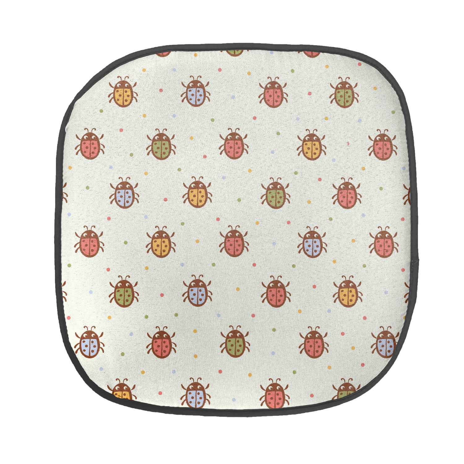Ladybugs Chair Seating Cushion, Pastel Color Vintage Bugs Setting ...