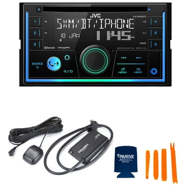 JVC KD-T910BTS Single DIN In-Dash CD Player Bluetooth USB AUX AM/FM Radio Receiver Bundle Combo ...