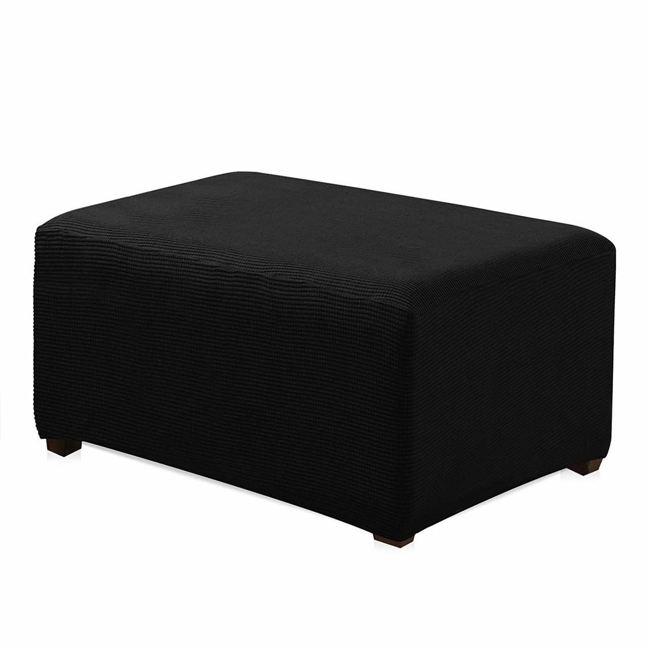 Enova Home Jacquard Polyester Stretch Washable Fabric Oversized Ottoman ...