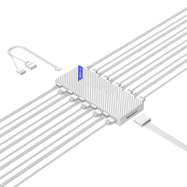 Fan Hub Argb Controlador Smart Remote Control 4pin PWM 3pin 5V para El ...