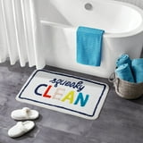 mDesign Home Soft Cotton Spa Mat, Bath Floor Rug with 'Squeaky Clean ...