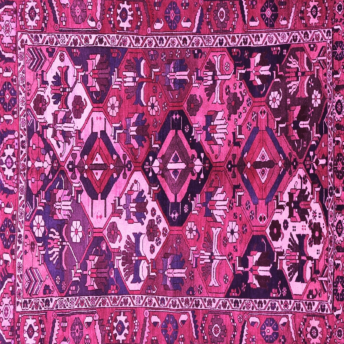 Ahgly Company Indoor Square Persian Pink Traditional Area Rugs, 6 ...
