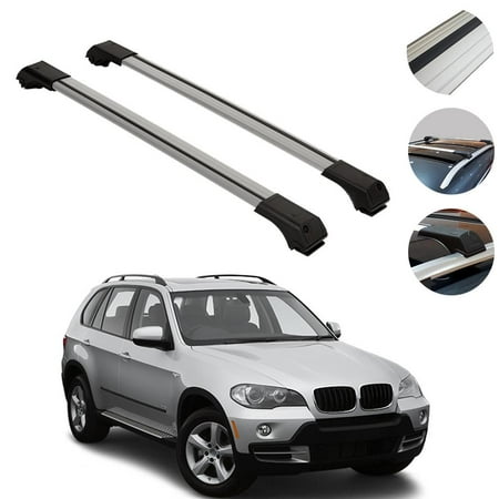 Roof Rack Cross Bars Luggage Carrier Silver Set for BMW X5 2004-2007 ...