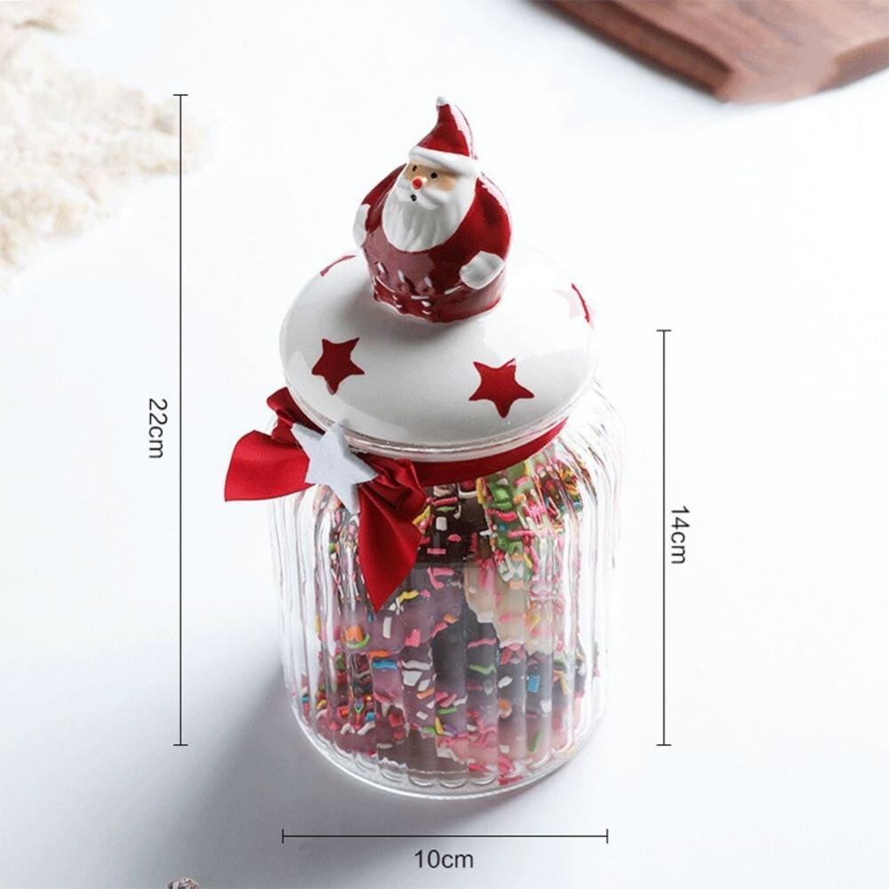 Christmas Candy Jar with Cute Lids, Glass Candy Jars, Candy Buffet ...