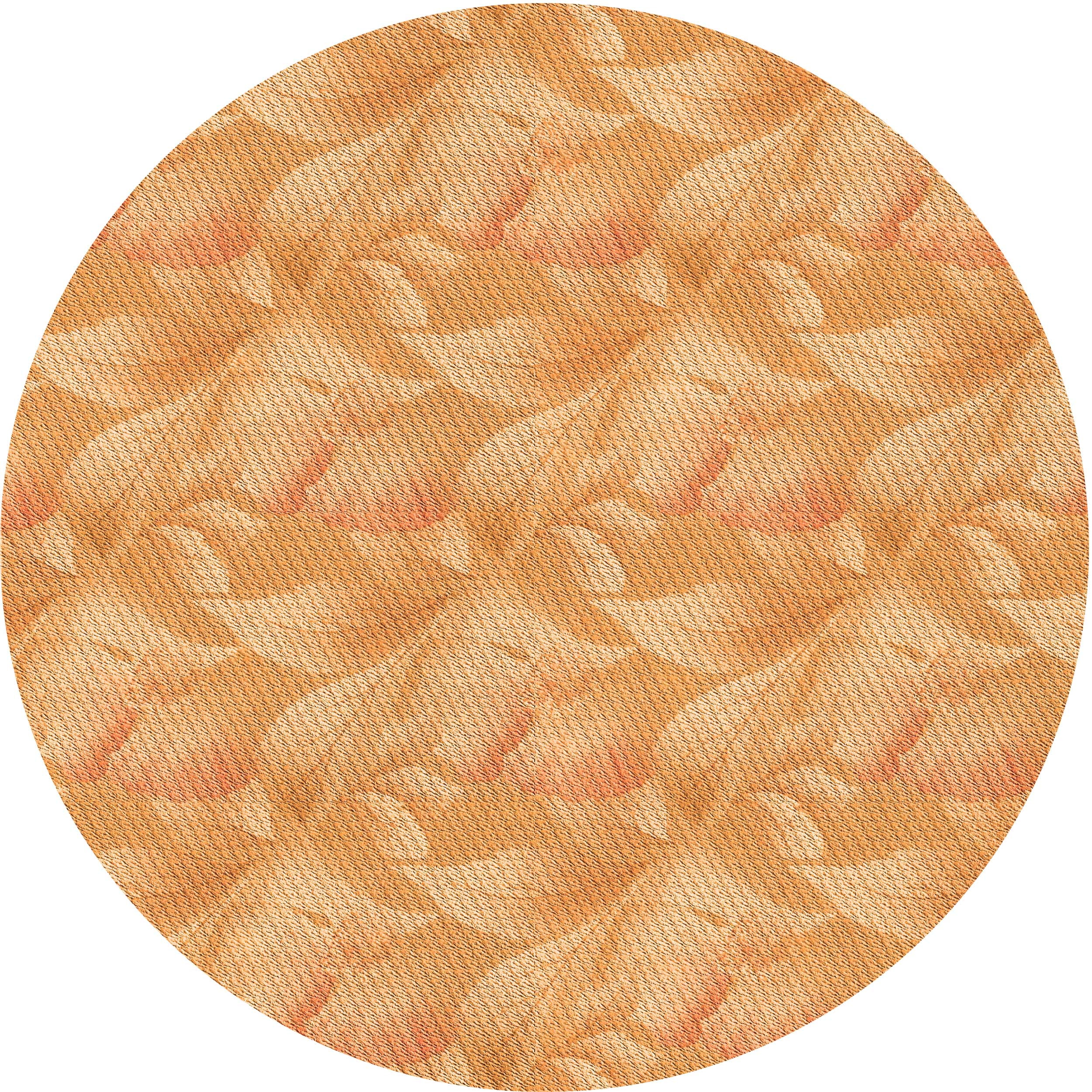 Ahgly Company Indoor Round Patterned Neon Orange Area Rugs, 5' Round ...