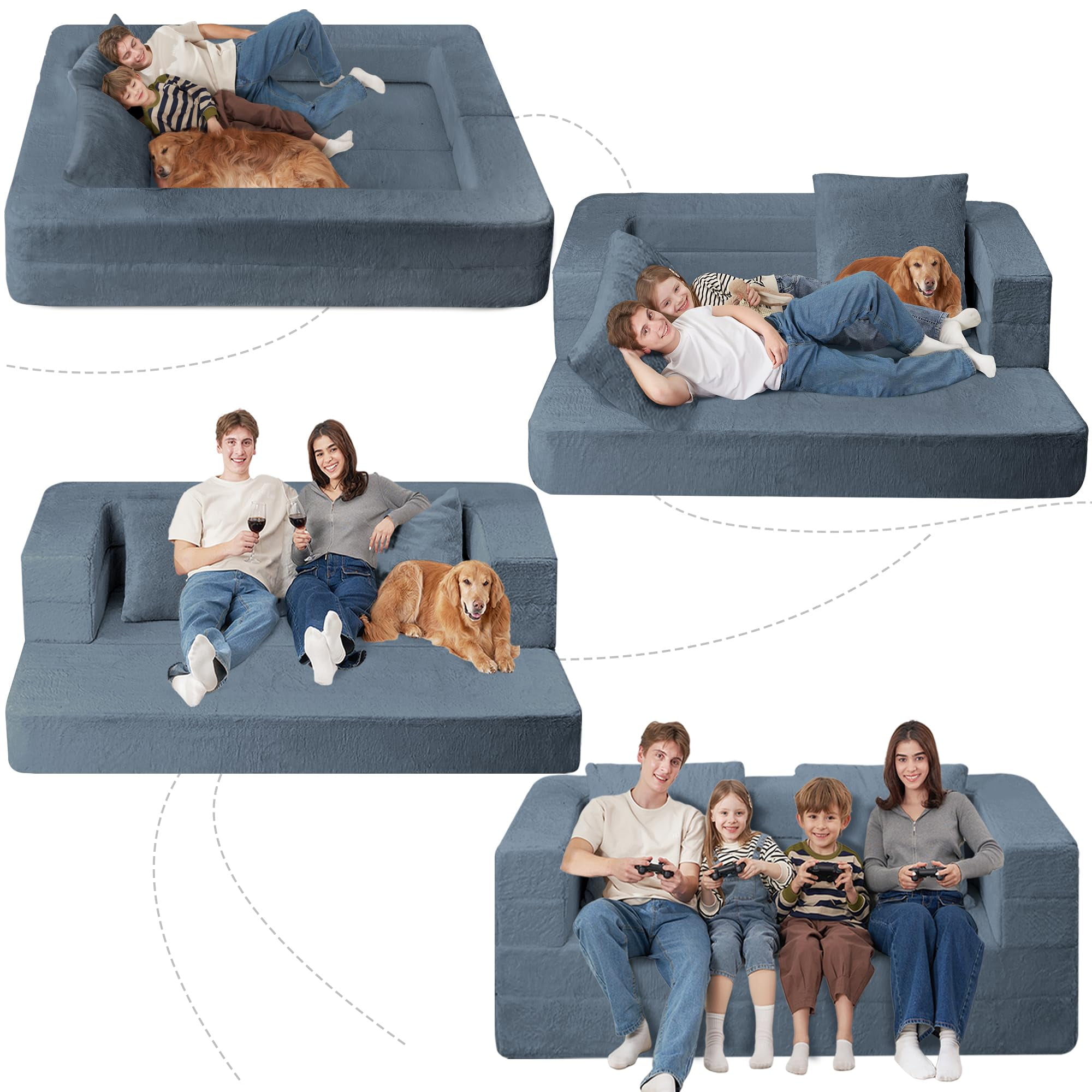 Click here for Cansunna Folding Bean Bag Chair For Adults 3-In-1... prices