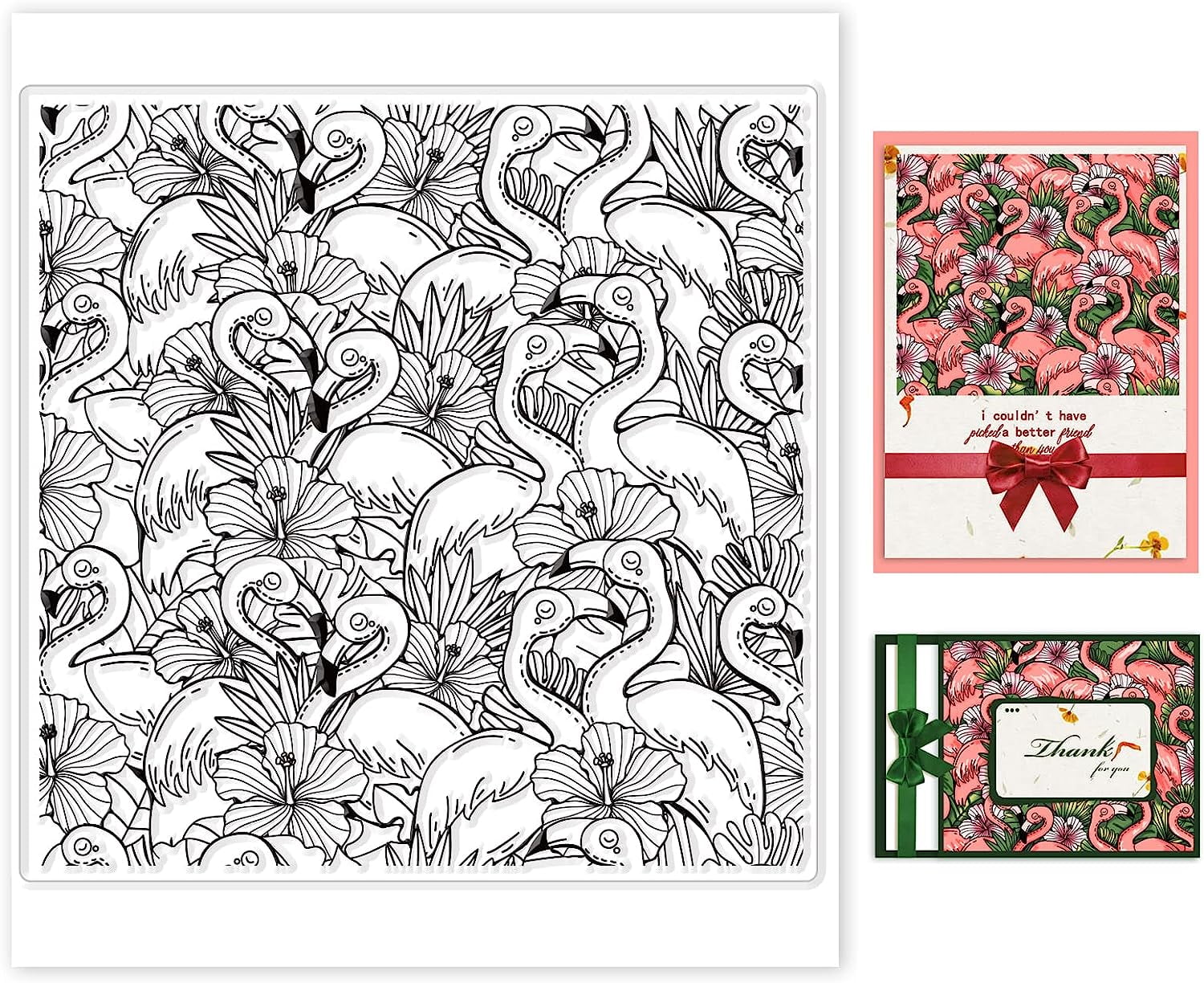 1sheet Flamingos Background Clear Stamps Flower Silicone Stamps Leaves ...