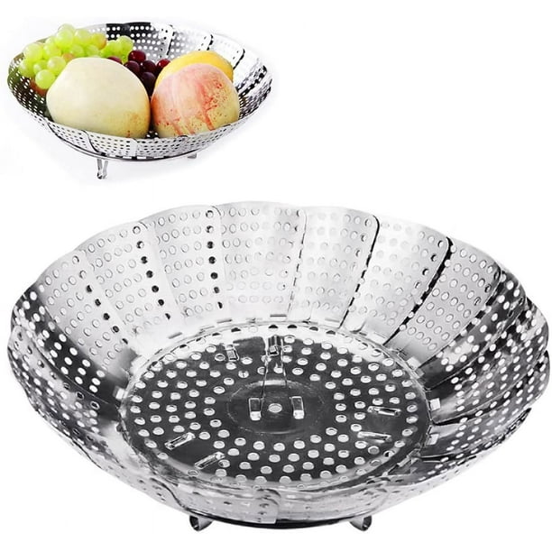 Vegetable steamer with steamer insert made of stainless steel, steamer ...